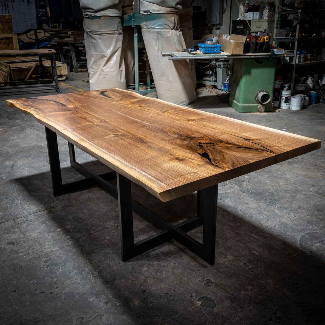 Black Walnut Book Matched Live Edge Dining Table - Chicago Makers Studio