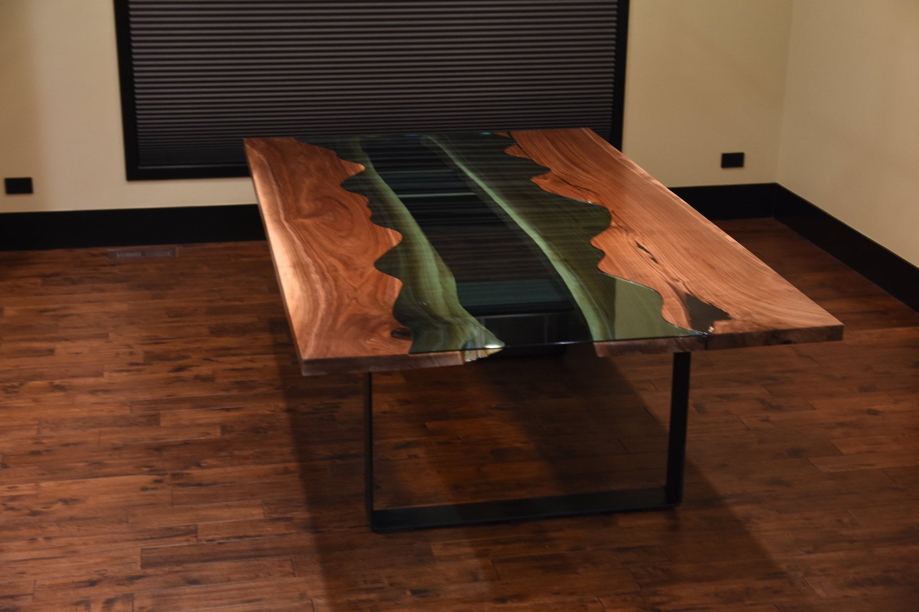 Handmade Black Walnut Live Edge River Dining Table - Chicago Makers Studio