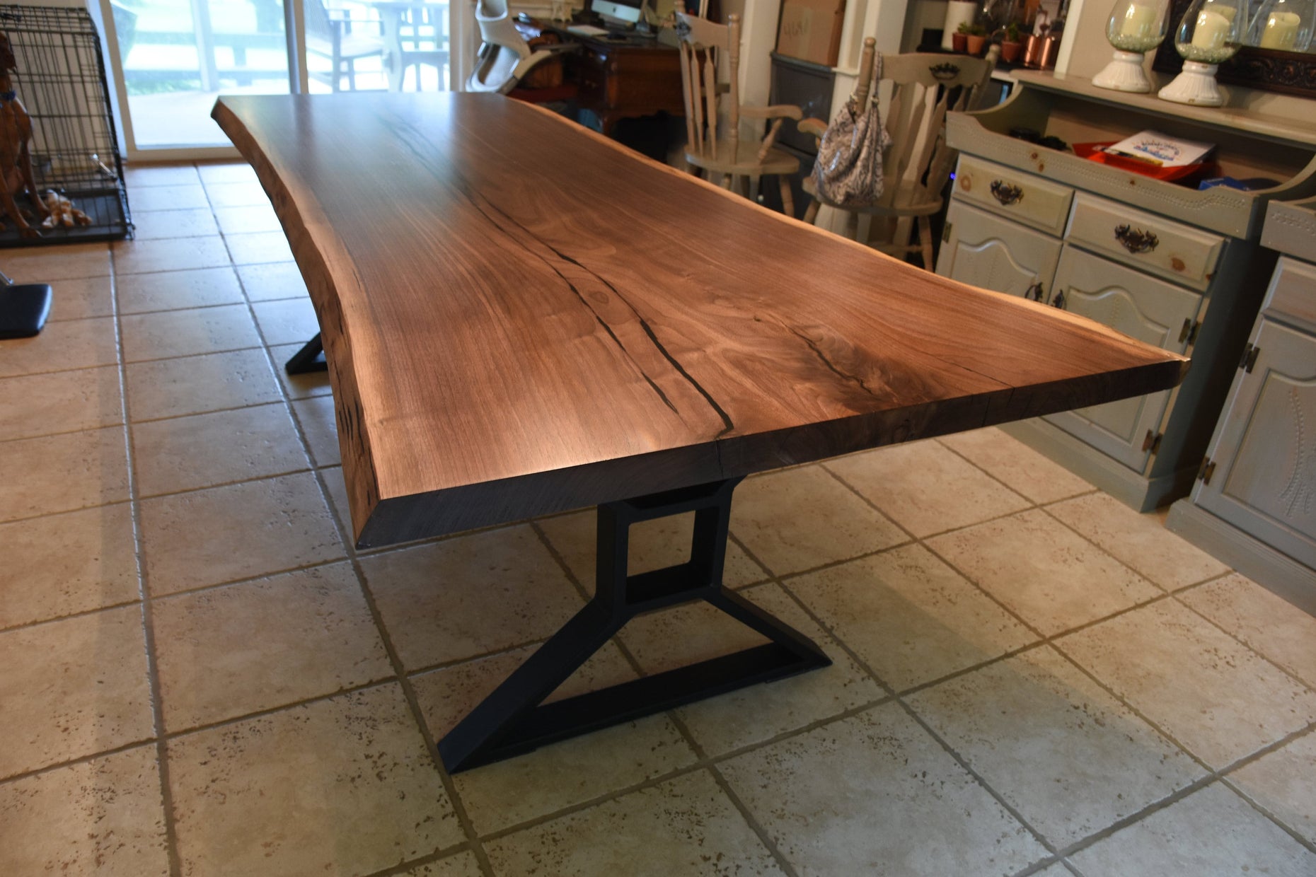 Live Edge Dining Table Single Slab Black Walnut - 108" / 40" - Chicago ...
