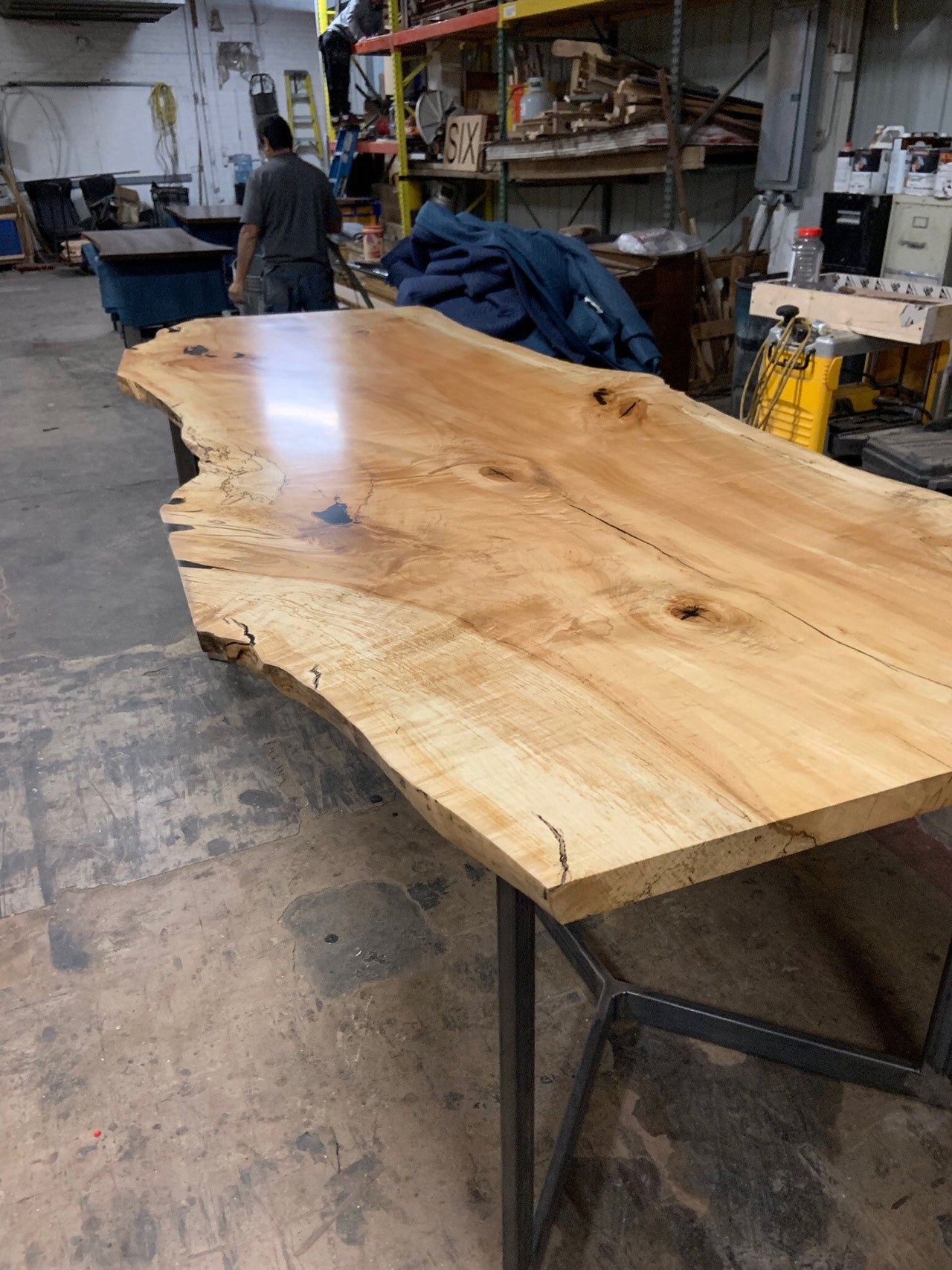 Live Edge Spalted Maple Dining Kitchen Table - Chicago Makers Studio